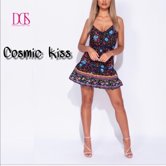 Dollhouse Dress Shop | Dresses | 5 Cosmic Kiss Boho Floral Tiered ...